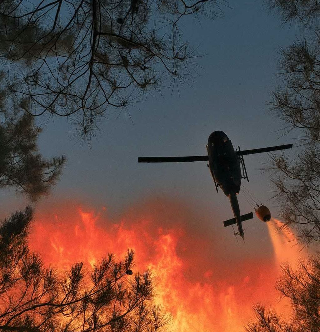 Helikopter OS BiH spreman za gašenje požara kod Neuma